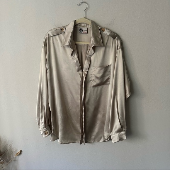 Lanvin | Tops | Lanvin Paris Silk Blouse In Champagne | Poshmark